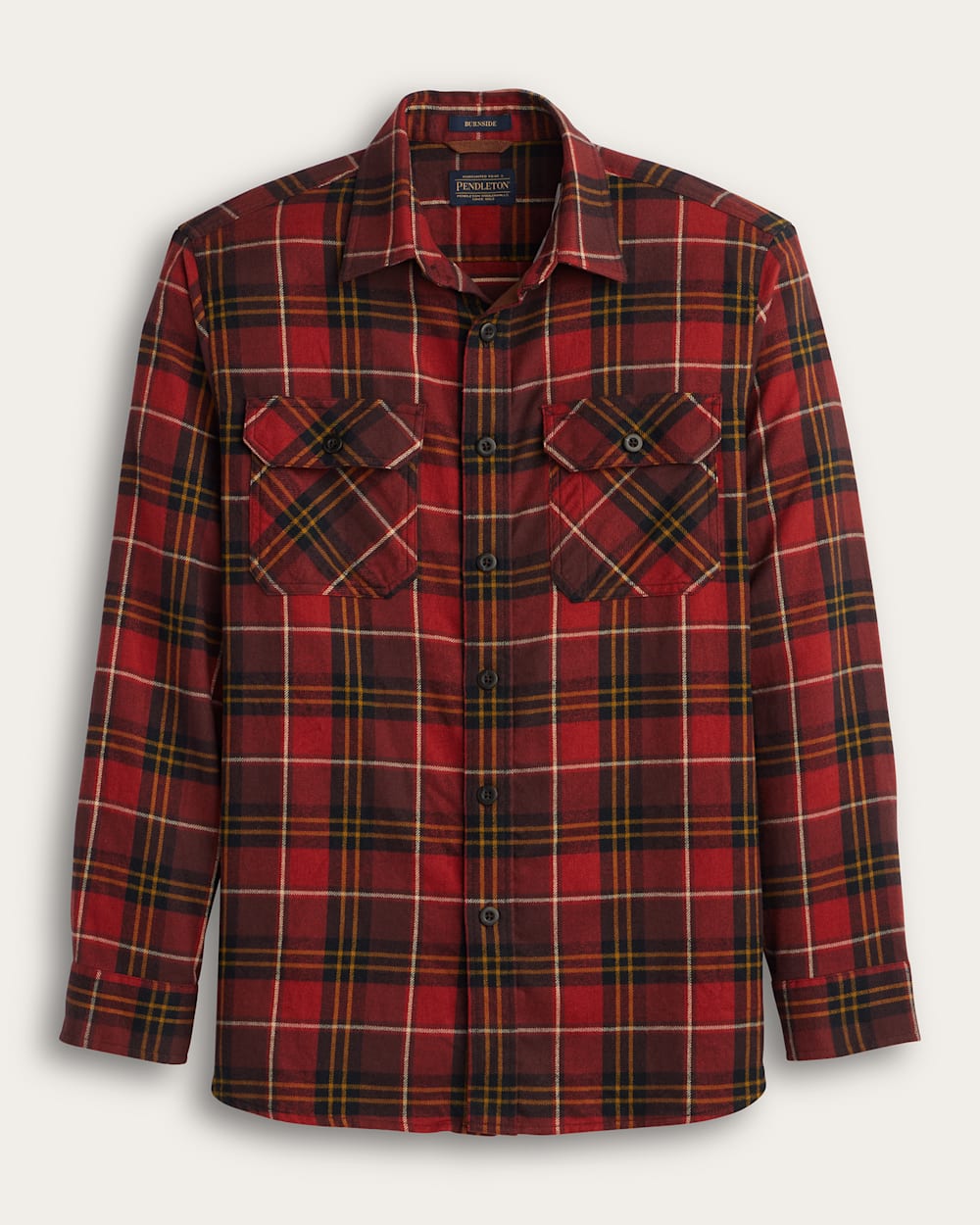 Pendleton Mens Plaid Burnside Cotton Flannel Shirt Red Multi Plaid ...