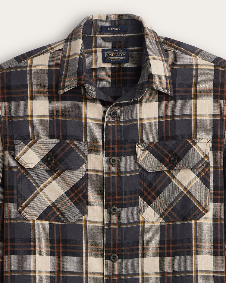 Pendleton Mens Burnside Plaid Flannel Shirt Nat Charcoal Plaid – Bolt Ranch Store