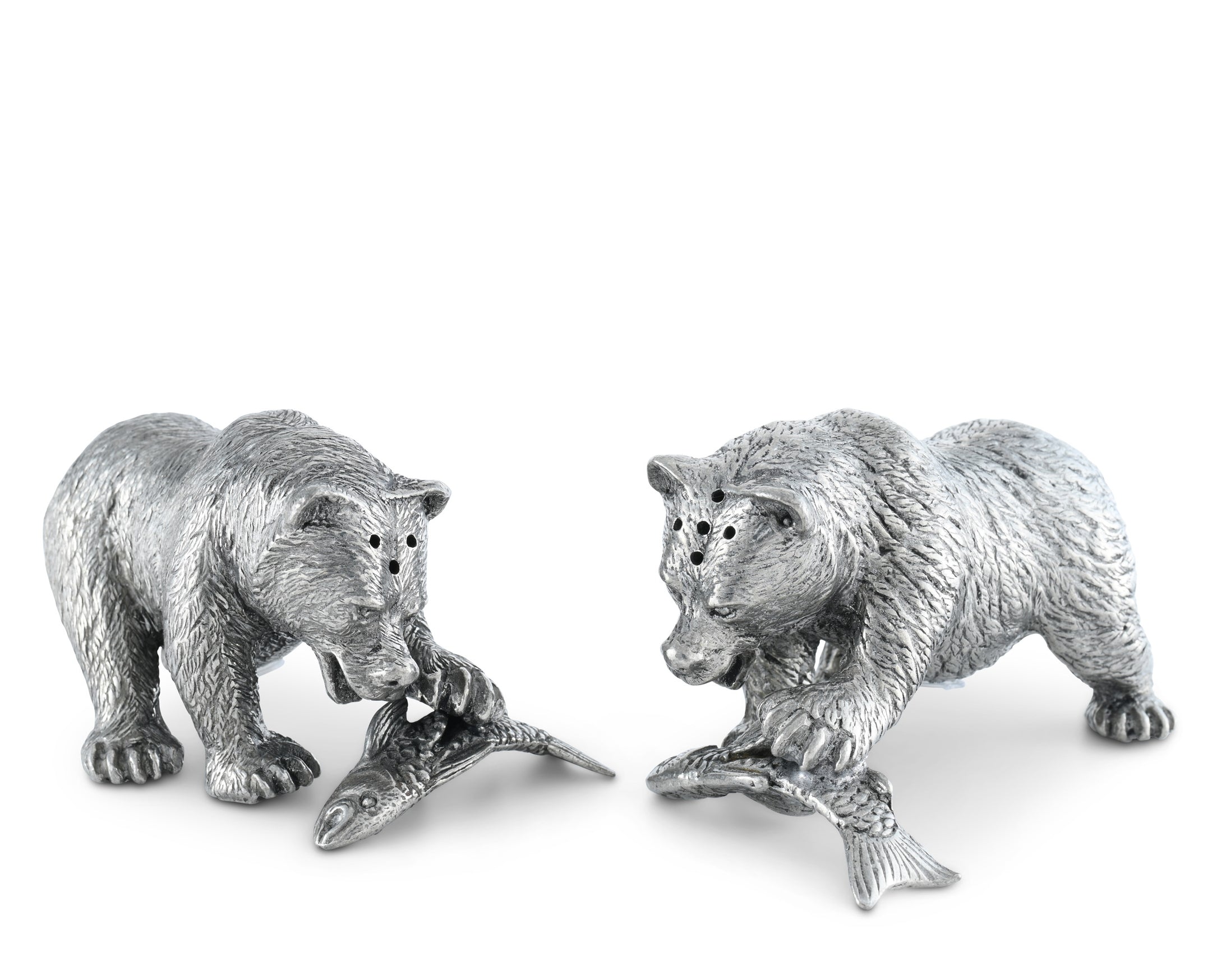 Vagabond House - Pewter Fishing Bear Salt & Pepper Set available at ...