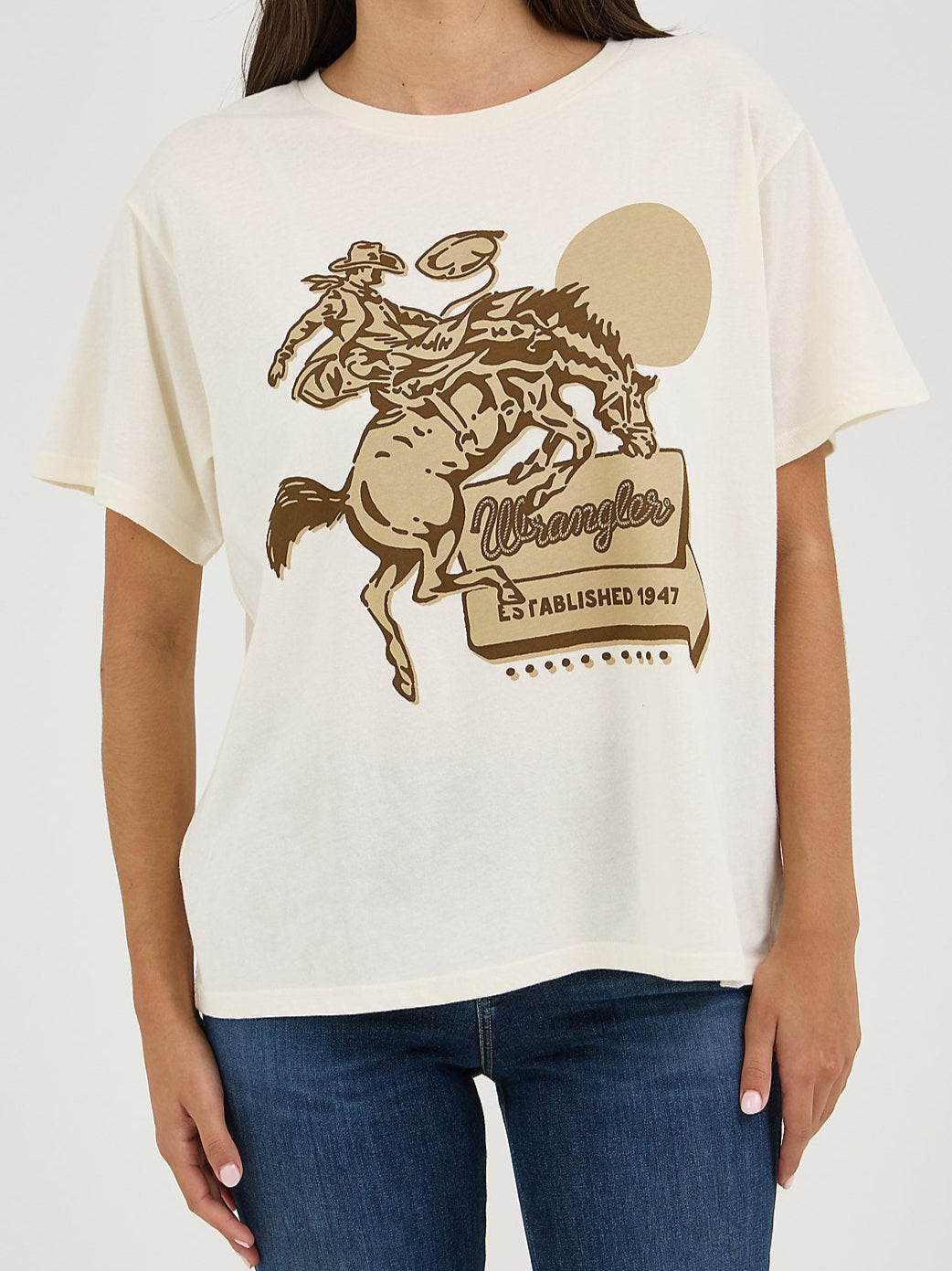 Wrangler Womens Girlfriend Rodeo Sign Tee – Bolt Ranch Store